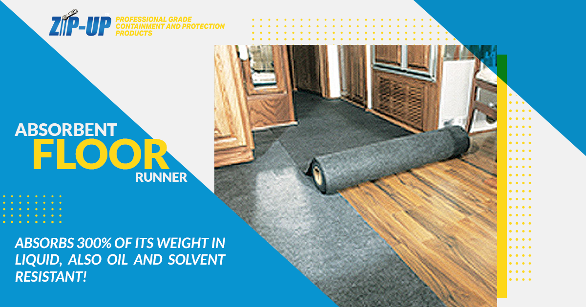 Absorbent Floor Runner to Protect Floor During Construction by Zip-Up ...